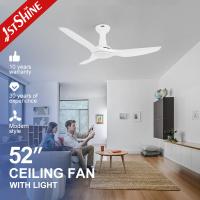 China Power Saving DC Motor Plastic Ceiling Fan White Warm Yellow Light for sale