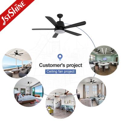 China Ventilador de teto decorativo com 5 pás, luz e motor DC silencioso com controle remoto e 6 velocidades à venda