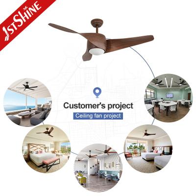 China 52 polegadas poupança de energia baixa potência 6 velocidade escolha de controle de plástico APP Smart ventilador de teto com luz à venda