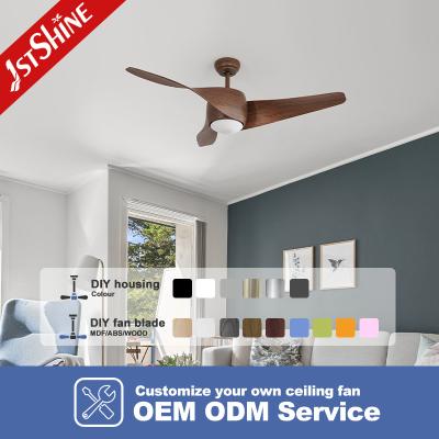 China 52 polegadas poupança de energia baixa potência 6 velocidade escolha de controle de plástico APP Smart ventilador de teto com luz à venda