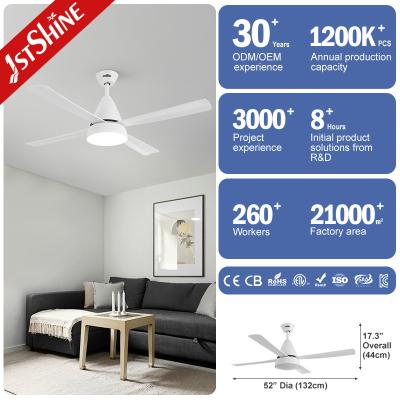 Cina 52 pollici di ventilatore da soffitto bianco del LED, luce moderna del fan del motore calmo di CC in vendita
