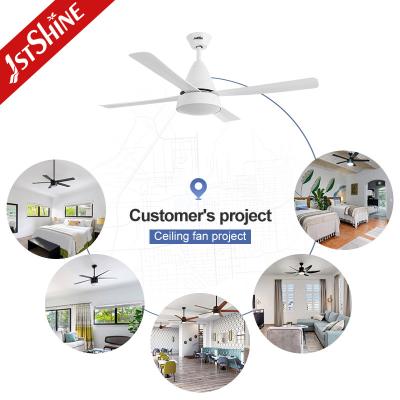 Cina 52 pollici di ventilatore da soffitto bianco del LED, luce moderna del fan del motore calmo di CC in vendita