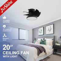 China Decorative Quiet DC Motor Flush Mount Small Ceiling Fan With Led Light for sale