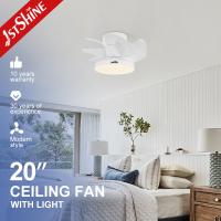 China Flush Mount Small Led Light Ceiling Fan With Decorative Quiet DC Motor for sale