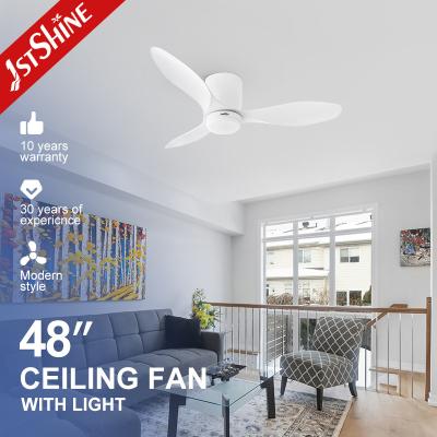 China CB Certified 220V LED Ceiling Fan with 3 Color Light and Space Saving Flush Mount Design for sale