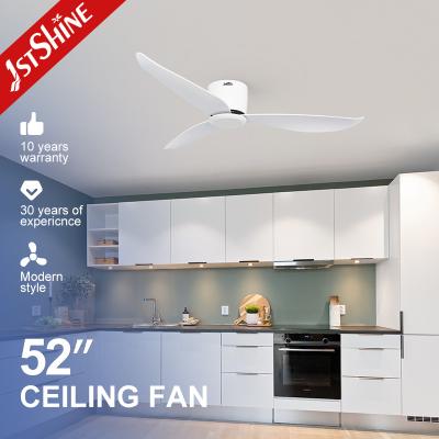 China Fan de techo rasante moderna blanca del soporte, luz de la fan de la cocina del motor de DC en venta