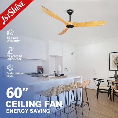 China Ceiling Fan with 3 Wooden Blades High Speed 110-220V DC Pure Cooper Air Cooling Fan for sale