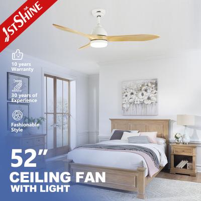 China Easy Installation LED Ceiling Fan with 5 Speeds and Wood Blades Contemporary Design for sale