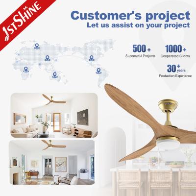 Cina Moderno Design 1stshine LED Prodotto di ventilatori di soffitto con supporto dimmer e lame di legno in vendita
