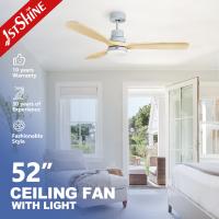 China Standard Wind 1stshine Ceiling Fan Smart Remote Control Light and 3 Solid Wood Blades for sale