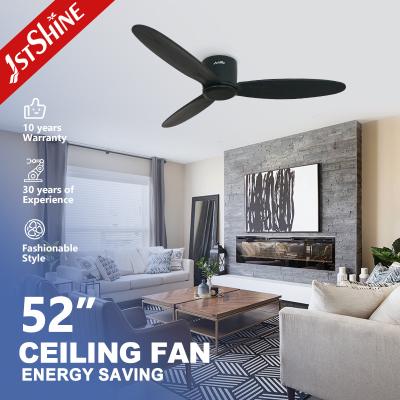 China 52'' Noiseless Motor Remote LED Ceiling Fan With 3 Wood Blades for sale