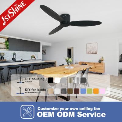 China 52'' Noiseless Motor Remote LED Ceiling Fan With 3 Wood Blades for sale
