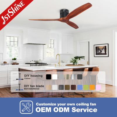 China 1stshine Solid Wood Ceiling Fan Light with Remote Control and Energy Saving Propeller for sale