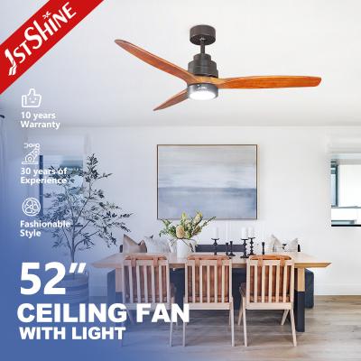 Cina Controllo a distanza Ventilatore di soffitto a LED in legno massello da 52 pollici con luce e design LED decorativo in vendita