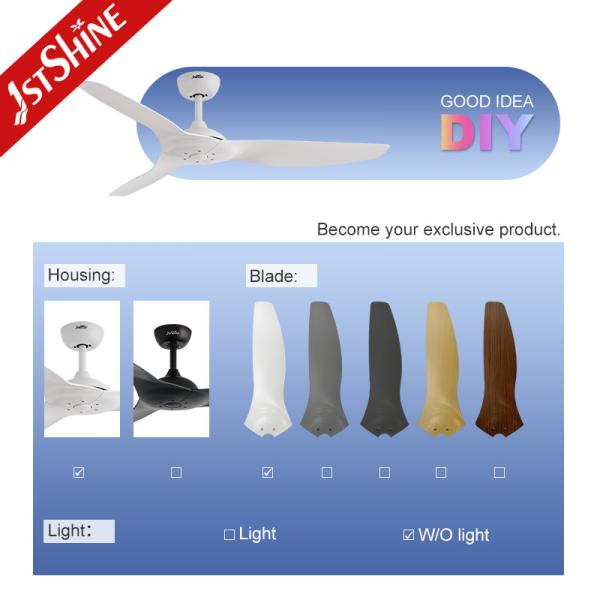 52 Inches Modern Ceiling Fan With ABS Blade High Speed Quiet