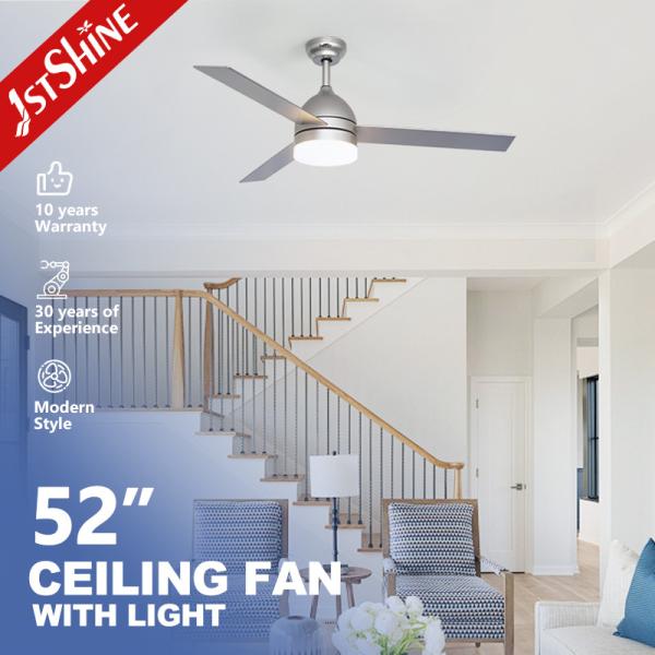 Quality Sliver Dimming DC Motor 220V Modern LED Ceiling Fan Mute 6 Speeds for sale