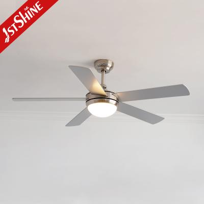 China Dual-Style Ceiling Fan With Light And Reversible Black & Silver Blades Remote Control for sale