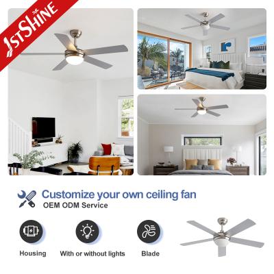 China Dual-Style Ceiling Fan With Light And Reversible Black & Silver Blades Remote Control for sale
