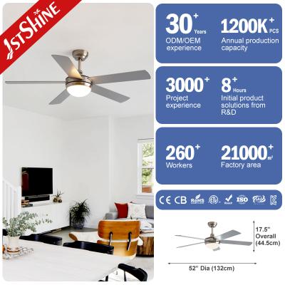 China Dual-Style Ceiling Fan With Light And Reversible Black & Silver Blades Remote Control for sale