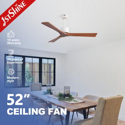 China 52 Inch Solid Wood Ceiling Fan Quiet DC Motor Modern Design for Living Room and Bedroom Use for sale