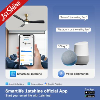 China 52 Inch Ceiling Fan with LED Light and Customizable Design Modern and Stylish for Any Room or Office with Remote Control for sale