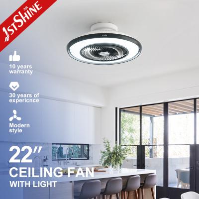 China 22 Inch Modern Flush Mount Ceiling Fan with LED Light – Compact, Quiet, and Stylish for sale