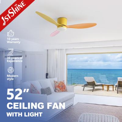 China 52 Inch Modern Customizable Macaron Ceiling Fan With Light And Smart Control For Low Ceiling for sale