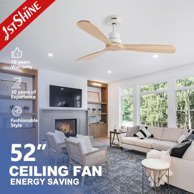 China 52 Inch Solid Wood Ceiling Fan with Remote Control and Energy-Efficient DC Motor for sale