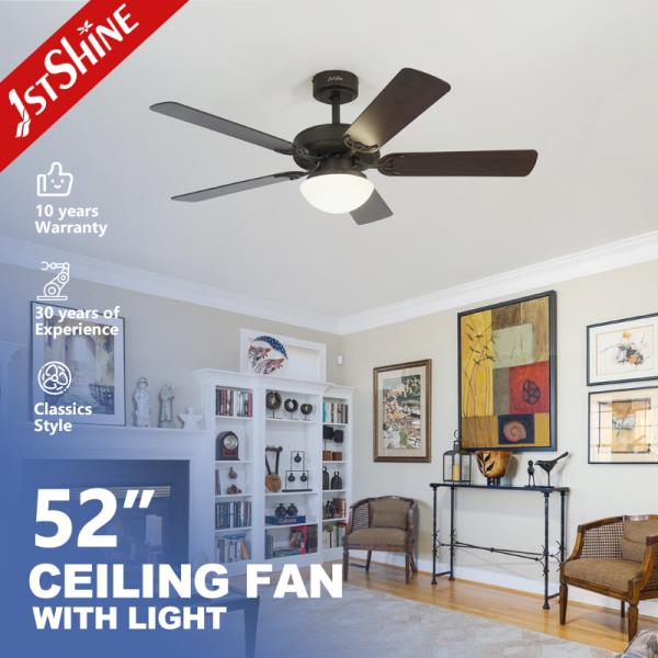 Quality 52 Inch 5-Blade MDF Ceiling Fan with DC Motor and Integrated Light Kit for sale