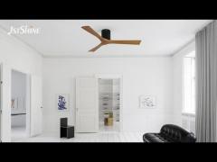 Wooden Blade Ceiling Fan With DC Motor Remote Control High Speed