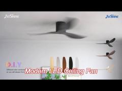 Sleek Black 52-Inch Modern 3-Blade Ceiling Fan with DC Motor