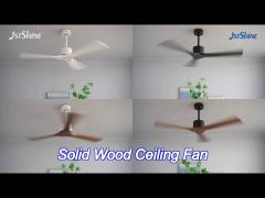 52 inch solid wood ceiling fan quiet dc motor modern design for living room and bedroom use