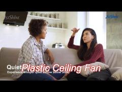 durable plastic ceiling fan with lightweight construction and powerful motor providing effective
