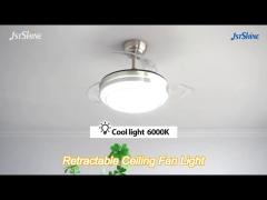 modern 36 inch retractable ceiling fan light with sand nickel finish energy led