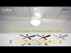 52-inch solar-powered contemporary ceiling fan with mdf blades and integrated led light