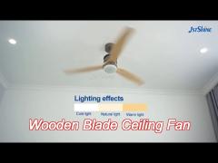 52-inch ceiling fan with light and 3 solid wood blades featuring a quiet dc motor and remote control