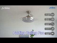 42-inch retractable blade ceiling fan with integrated led light and dc motor for home office