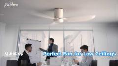 White Flush Mount Ceiling Fan for Low Ceilings