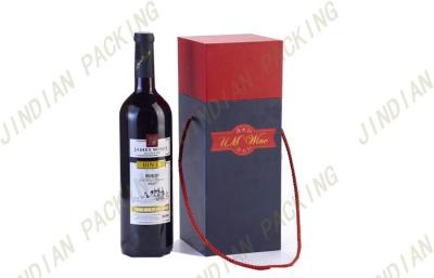 Cina Contenitore di carta d'imballaggio di vino del cartone della singola bottiglia delicata con il coperchio ed il fondo in vendita