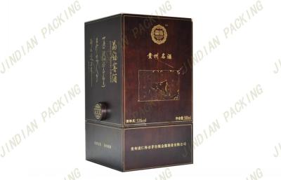 China Het Document van de douane het Zwarte Gouden Folie Vakje van de Kartonwijn voor Vsop-Verpakking met Fluweel Te koop