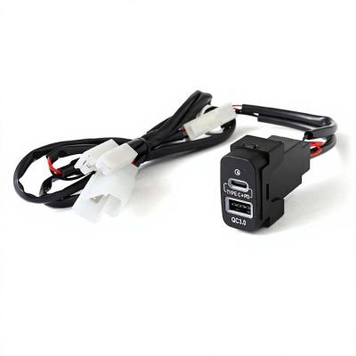 China PD QC3.0 Dual Fast Charge Car Charger for Mitsubishi Pajero Lancer ASX Outlander Original Socket No Drill Install for sale