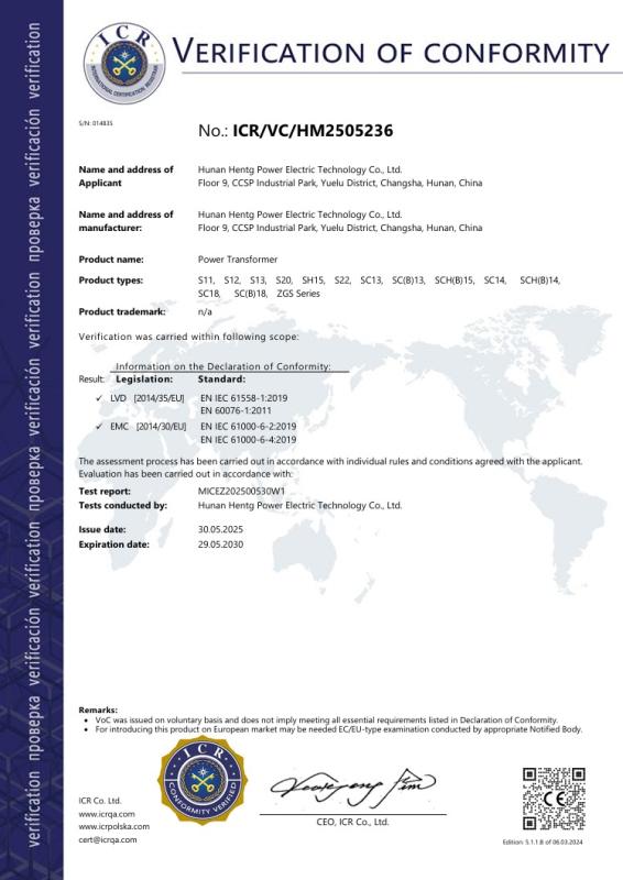 CE - Hunan Hentg Power Electric Technology Co., Ltd.