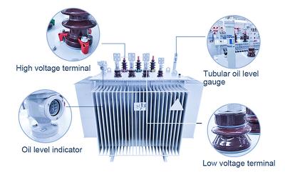 China 3 Phase Transformer Oil Immersed Type 10KV 100KVA 125KVA Two Windings Rectangle Shape for sale