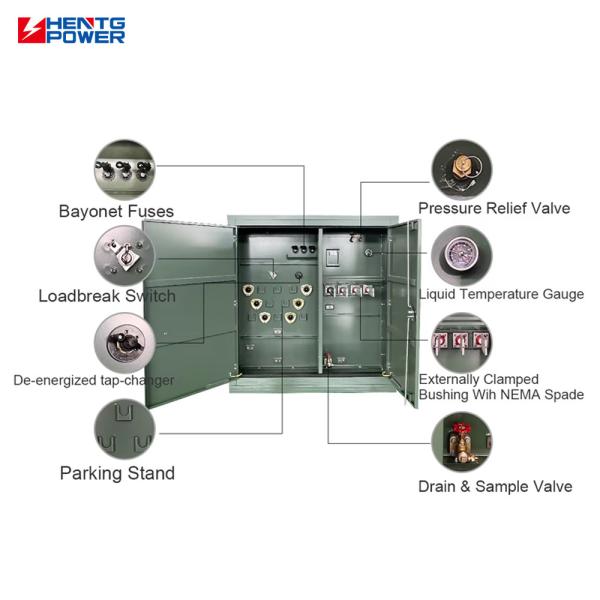 Quality Sealed Tank Design 3 Phase Padmounted Transformers 225kVA Power Distribution for sale