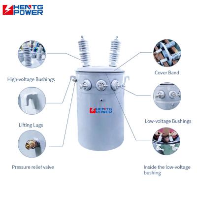 China 60Hz Single Phase Pole Mounted Transformer 75kva 100kva  120V/240V for sale