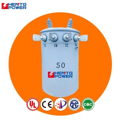 China 50kVA Single Phase Pole Type Transformer 12kV/230V for Rural Power Distribution for sale