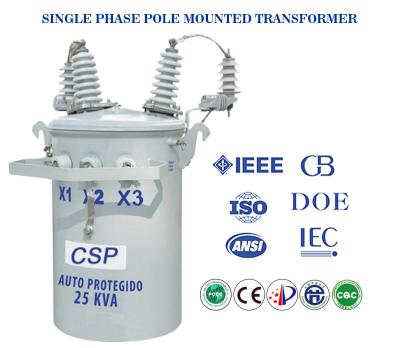 China Oil Cooling Single Phase Pole Mounted Transformer 25Kva To 100Kva Wound Core Design for sale