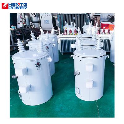 China Transformador montado en poste de tensión variable de fase única Transformador sumergido en aceite Mv Hv en venta