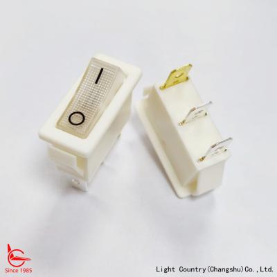 China Fábrica Alta Qualidade Branco LED iluminado Rocker Switch, R4, 33x15mm, ON-OFF, 20A 125V à venda