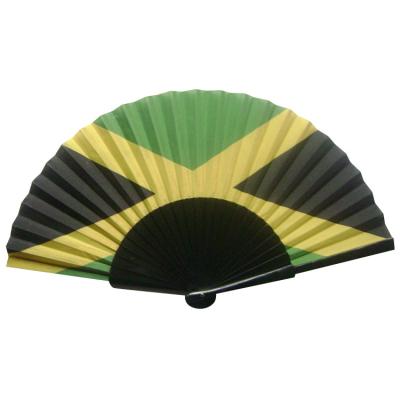 中国 ドローストリングのオーガンザ袋が付いている木の折る生地手持ち型ファンの技術 販売のため